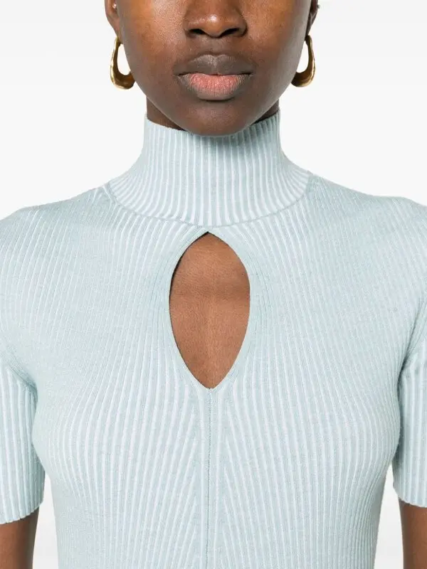 Fendi Cut-out Detail Knitted Top - Blue