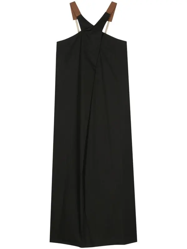 ALYSI Crossover-strap Poplin Midi Dress