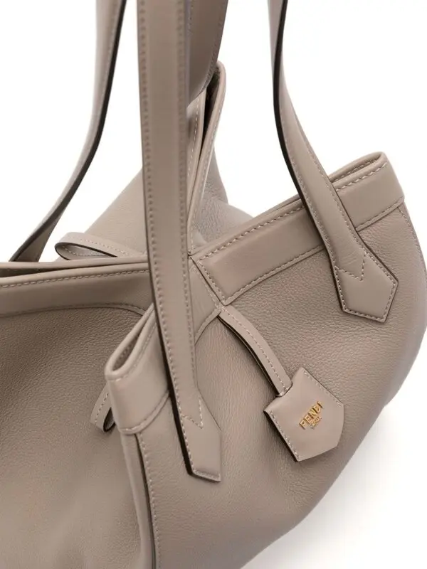 Fendi Origami Leather Shoulder Bag - Neutrals