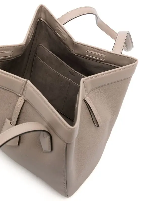 Fendi Origami Leather Shoulder Bag - Neutrals