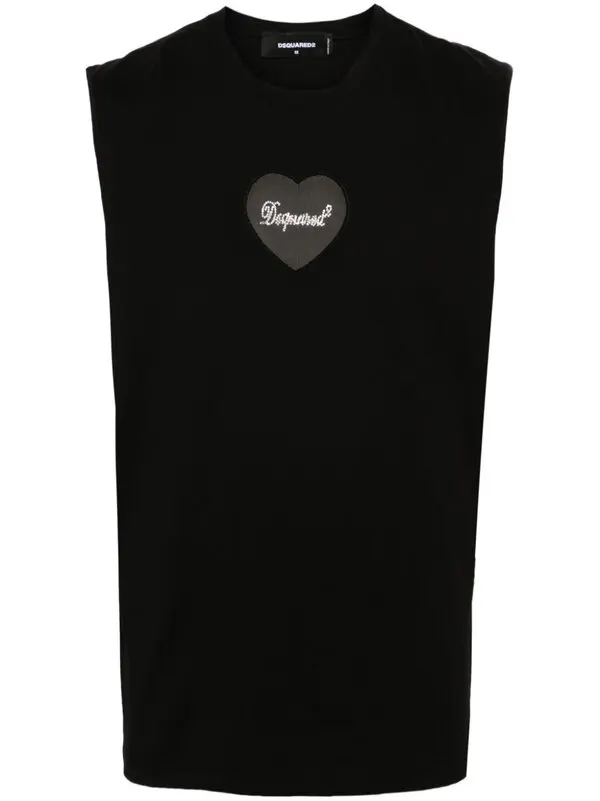 Dsquared2 Rhinestone-logo Cotton Top