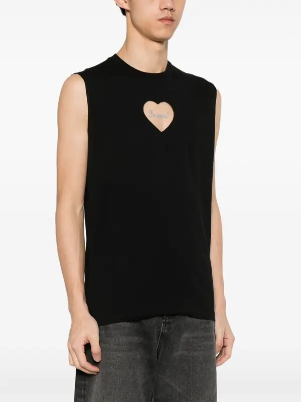 Dsquared2 Rhinestone-logo Cotton Top