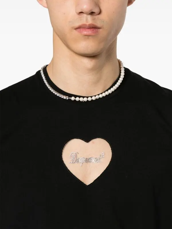 Dsquared2 Rhinestone-logo Cotton Top