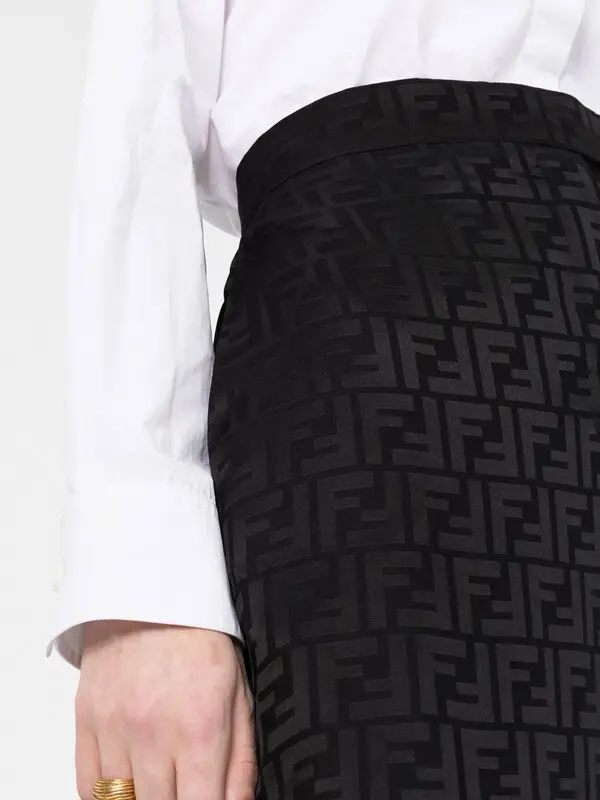 Fendi Monogram Silk Trousers