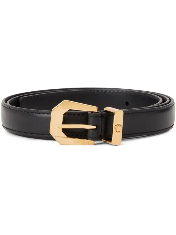 Versace Medusa Heritage Leather Belt - Black