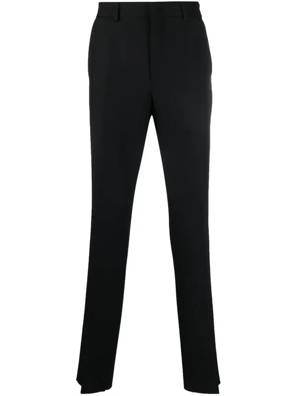Fendi Logo-plaque Tailored Trousers - Black