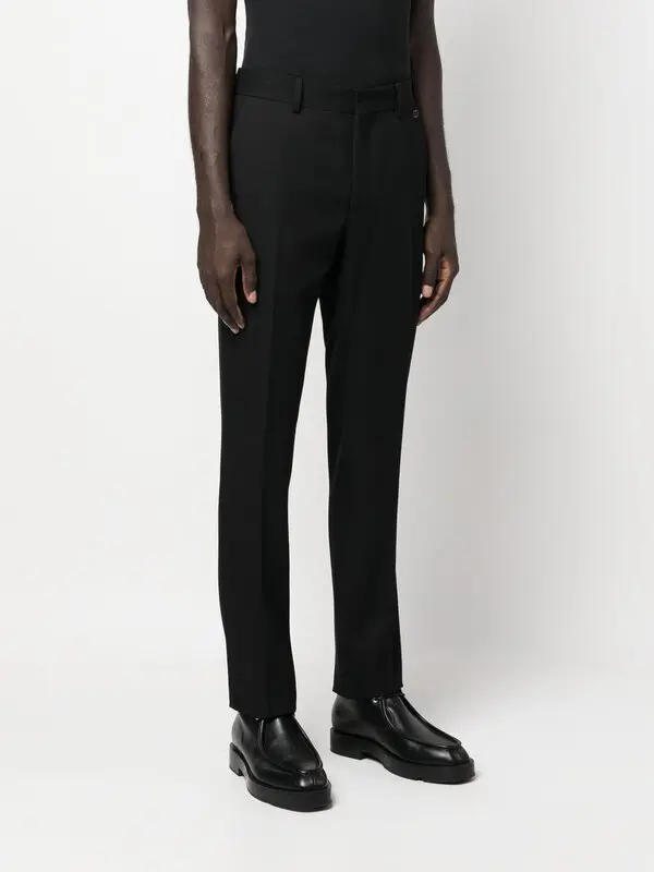 Fendi Logo-plaque Tailored Trousers - Black