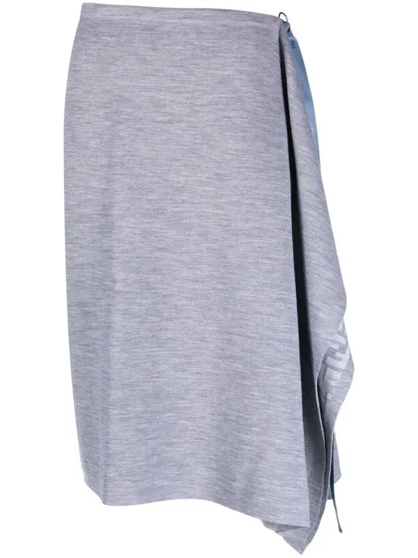 Fendi Asymmetric Knitted Wrap Skirt