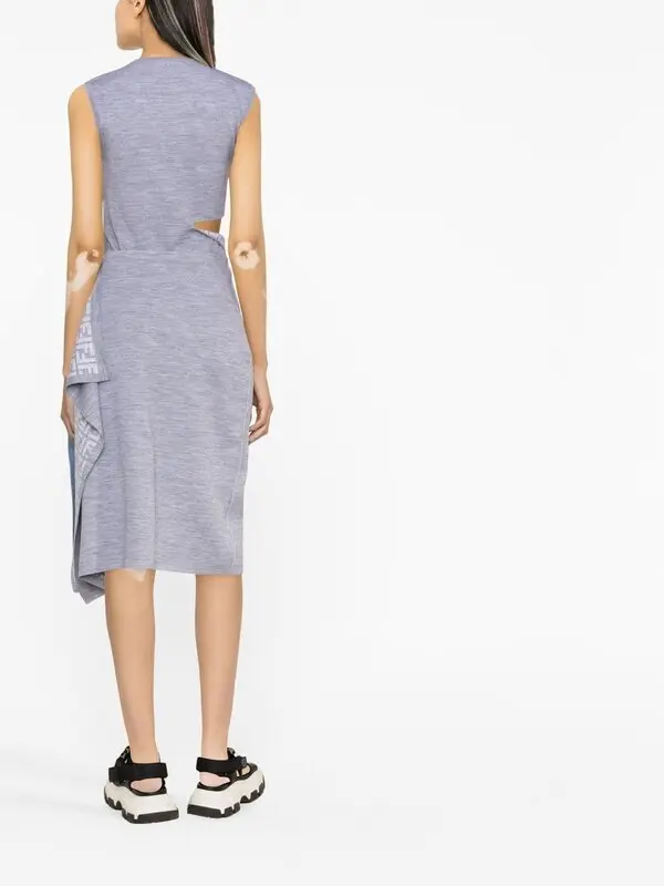 Fendi Asymmetric Knitted Wrap Skirt