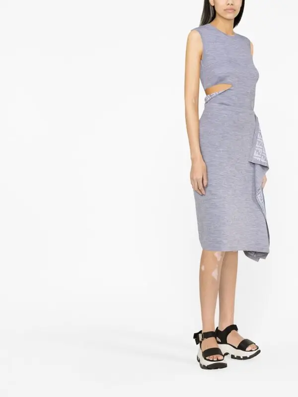 Fendi Asymmetric Knitted Wrap Skirt
