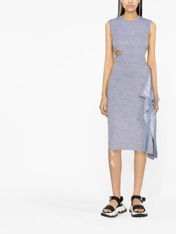 Fendi Asymmetric Knitted Wrap Skirt