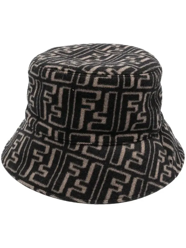 Fendi Ff-jacquard Bucket Hat - Black