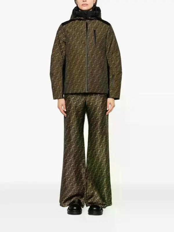 Buy Fendi Ff-jacquard Canvas Ski Jacket - Brown At 14% Off
