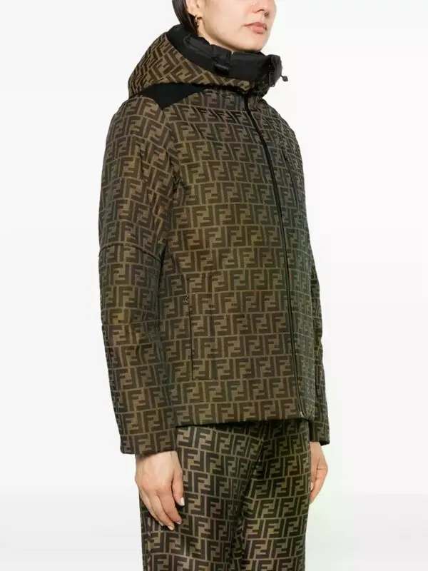 Buy Fendi Ff-jacquard Canvas Ski Jacket - Brown At 14% Off
