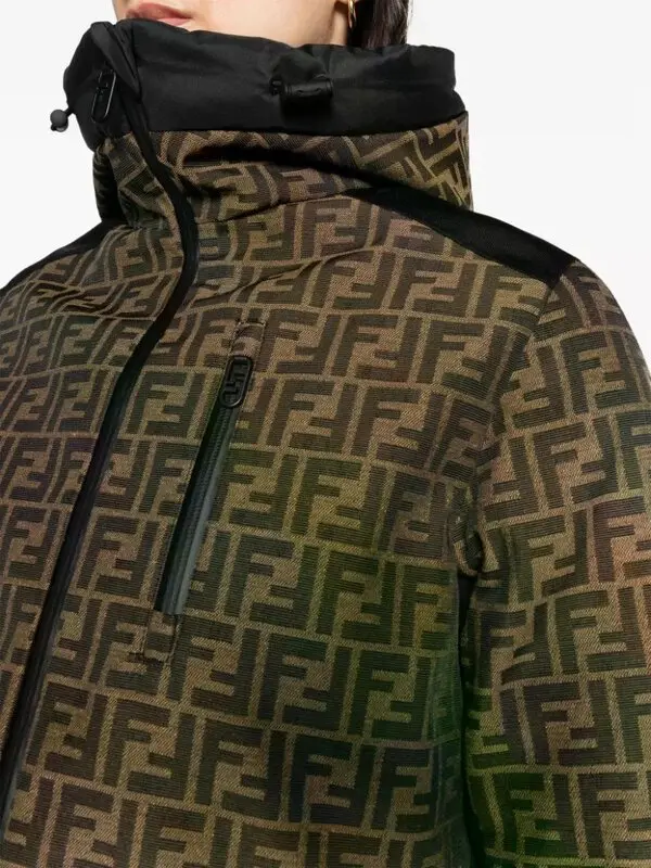 Buy Fendi Ff-jacquard Canvas Ski Jacket - Brown At 14% Off