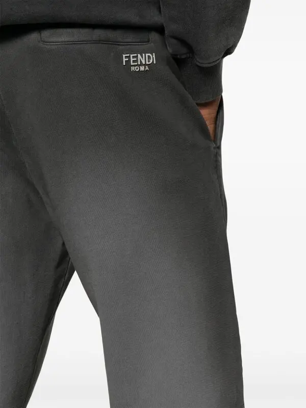 Fendi Faded-effect Cotton Track Pants