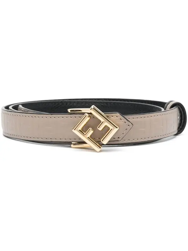 Fendi Monogram Leather Belt - Neutrals