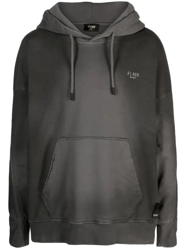 Fendi Logo-lettering Cotton Hoodie