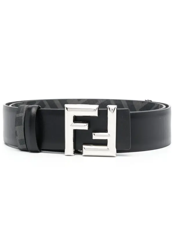 Fendi Logo Buckle Leather Belt
