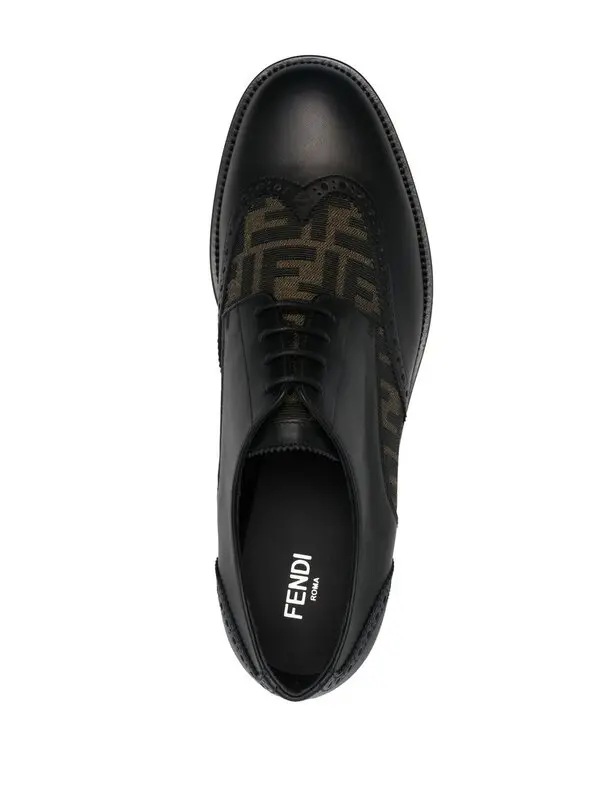 Fendi Ff-pattern Leather Derby Shoes