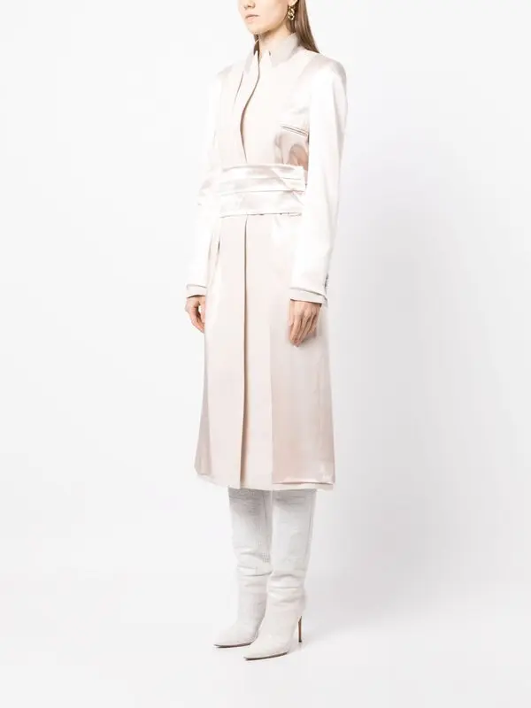 Fendi Belted Satin Overcoat