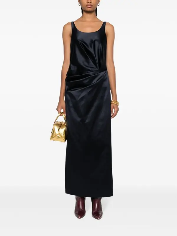 Fendi Gathered Silk Ankle-length Dress