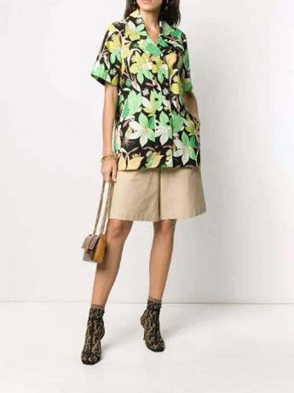 Fendi Floral Print Short Sleeve Shirt