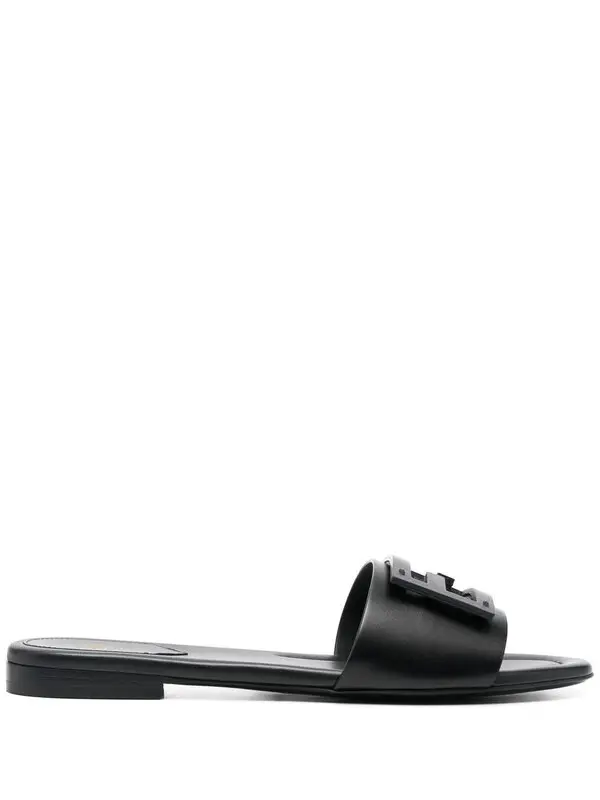 Fendi Baguette Leather Slides