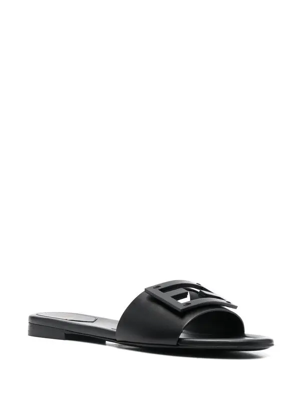 Fendi Baguette Leather Slides