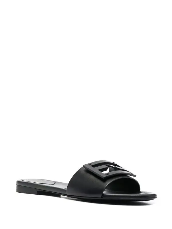 Fendi Baguette Leather Slides