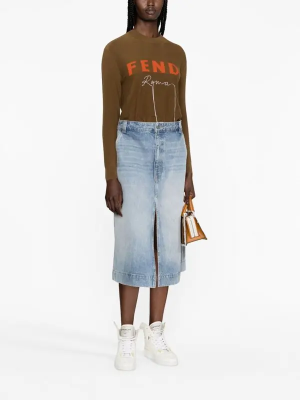 Fendi Logo Jacquard Knit Sweater