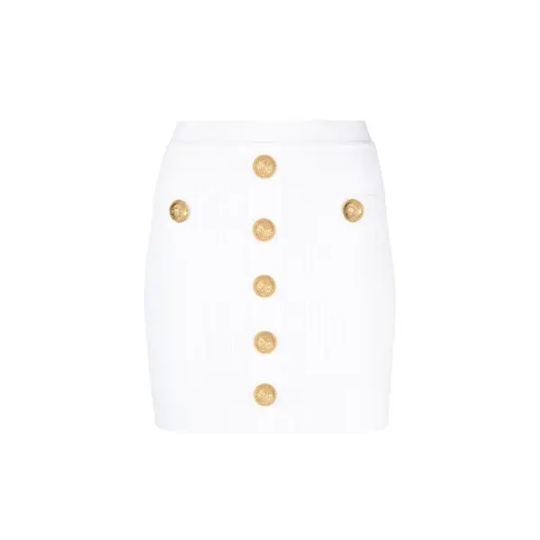 Balmain Stretch Mini Skirt - White