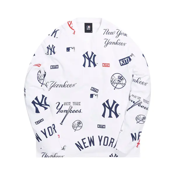 Kith For Major League Baseball New York Yankees All Over Long-sleeve Tee - White