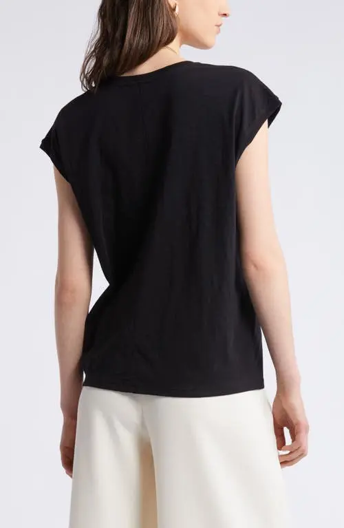 Nordstrom Sleeveless V-neck Cotton T-shirt