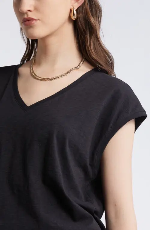 Nordstrom Sleeveless V-neck Cotton T-shirt