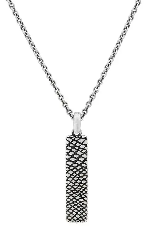 John Varvatos Artisan Sterling Bar Pendant Necklace - Silver