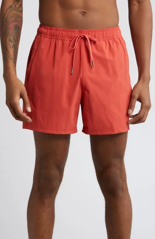 FAIR HARBOR The Bungalow Water Repellent Swim Trunks - Baked Apple