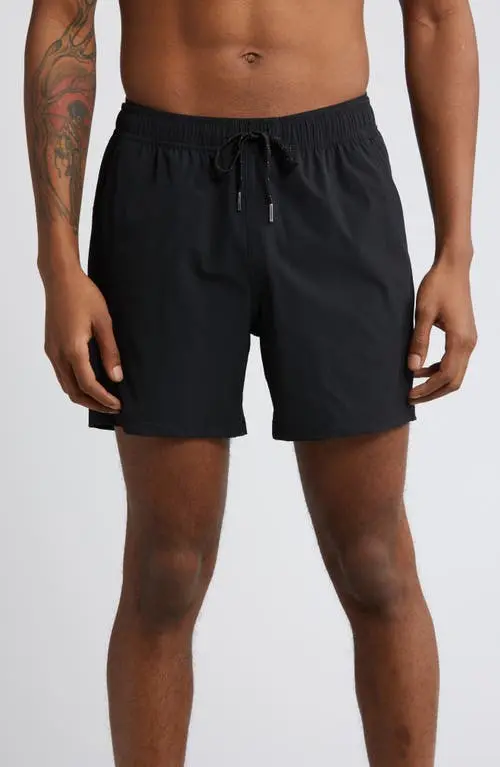 FAIR HARBOR The Bungalow Water Repellent Swim Trunks - Black