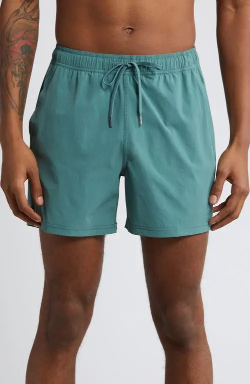 FAIR HARBOR The Bungalow Water Repellent Swim Trunks - Seapine