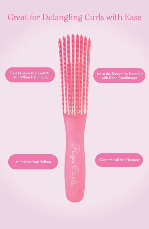RIZOS CURLS Detangling Flexi Brush - Pink