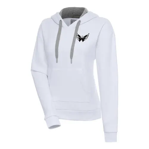 ANTIGUA Washington Capitals Metallic Logo Victory Pullover Hoodie