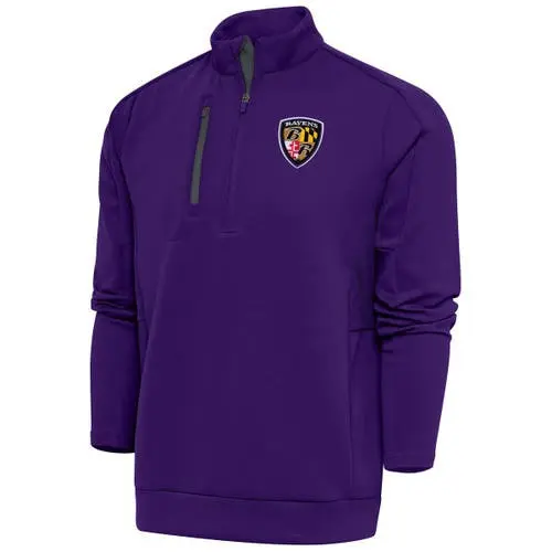 ANTIGUA Baltimore Ravens Throwback Generation Quarter-zip Pullover Top