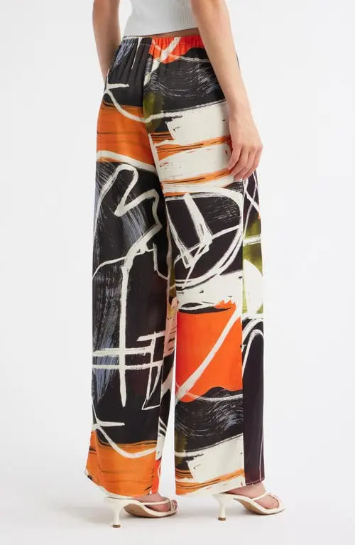 Topshop Print Pull-on Wide Leg Pants
