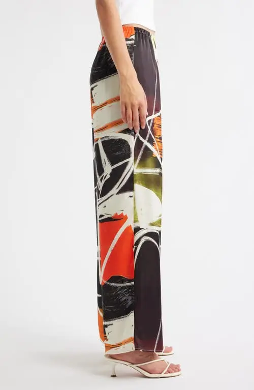 Topshop Print Pull-on Wide Leg Pants
