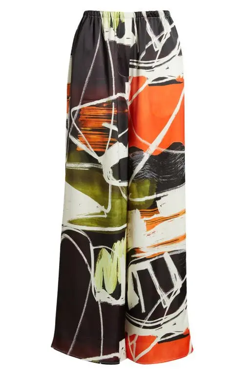 Topshop Print Pull-on Wide Leg Pants
