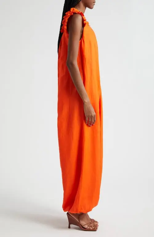 knee length dresses for ladies Green Striped Linen Blend Jumpsuit main image 0
