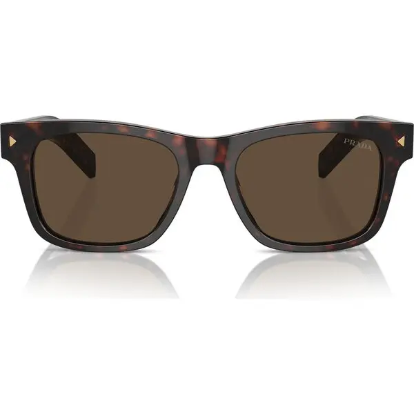 Prada 51mm Rectangular Sunglasses - Dark Brown