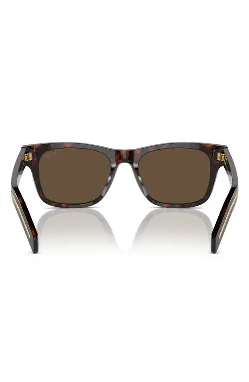 Prada 51mm Rectangular Sunglasses - Dark Brown