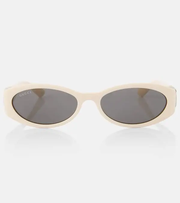 Gucci Gg Oval Sunglasses - White