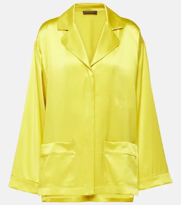 Max Mara Vasaio Silk Pajama Shirt - Yellow